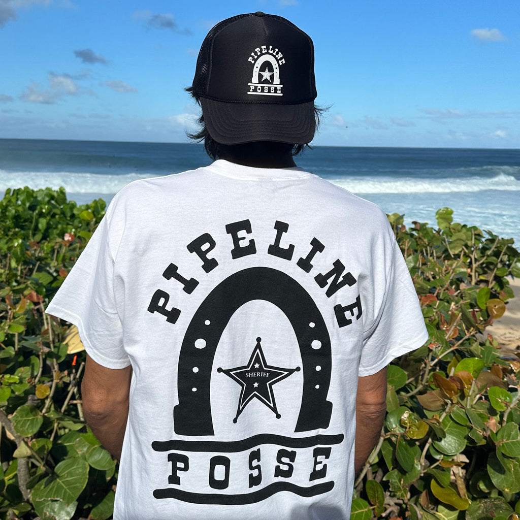 Pipeline Posse: White Tee – Ohana Shop Kauai