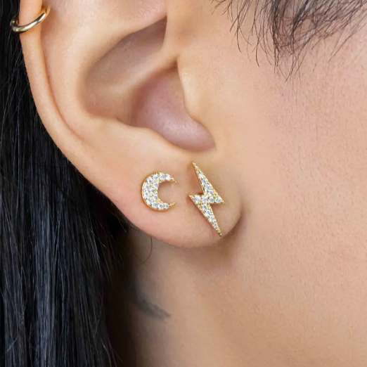 Mini Lightning Bolt Stackable Earrings – Ohana Shop Kauai